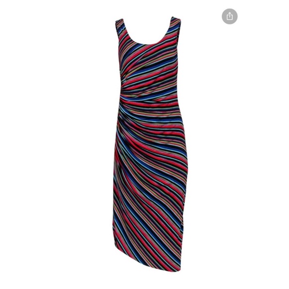 Bailey 44 | Dresses | Bailey 44 Rainbow Striped Luca Sleeveless Ruched ...